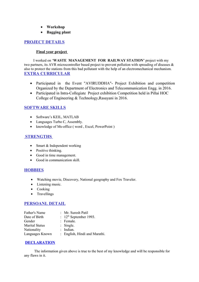 Shweta resume | DOC | Civil Engineering Industry | Industries