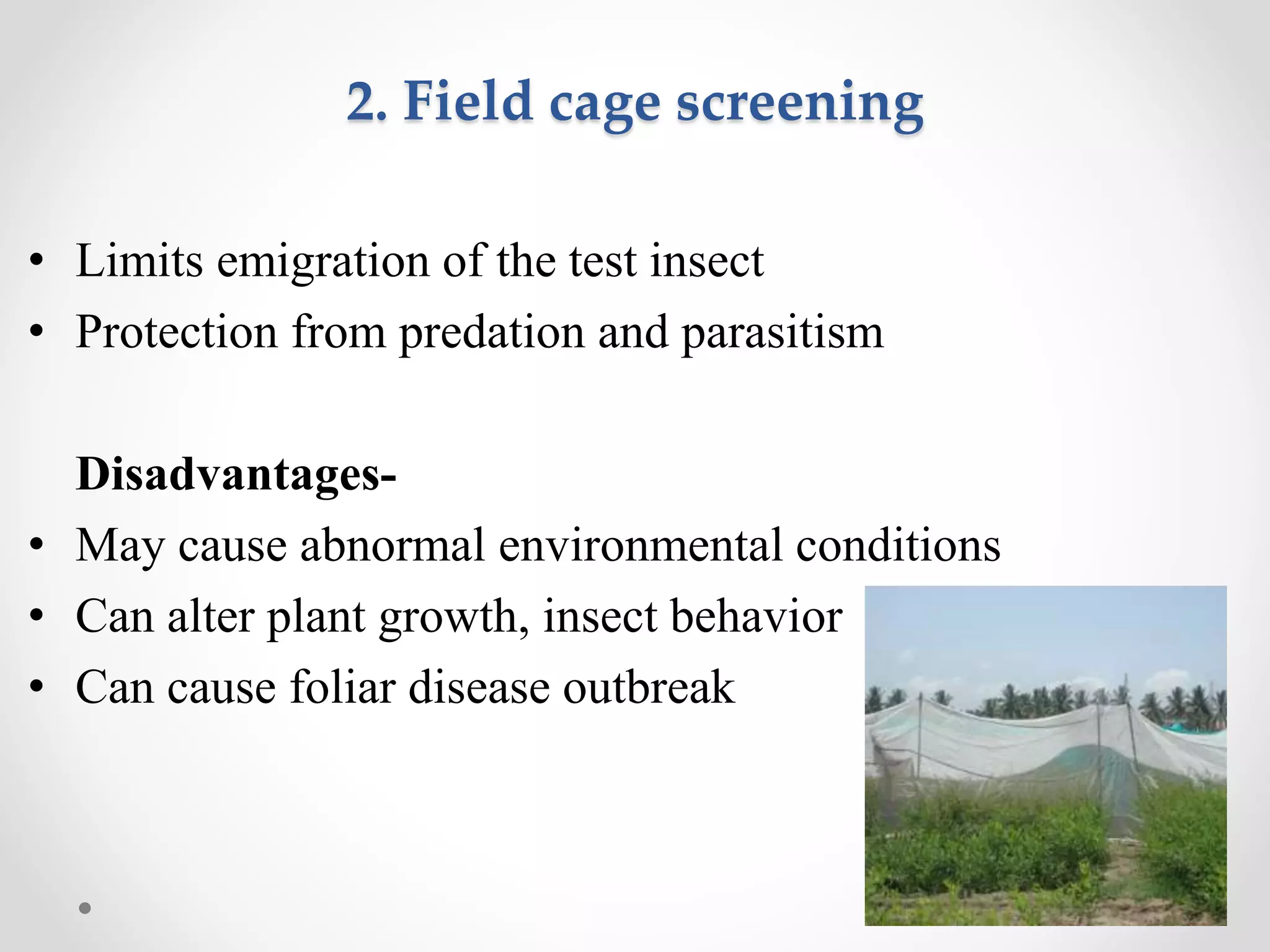 Screening Techniques for Different Insect Pests in Crop Plants | PPTX