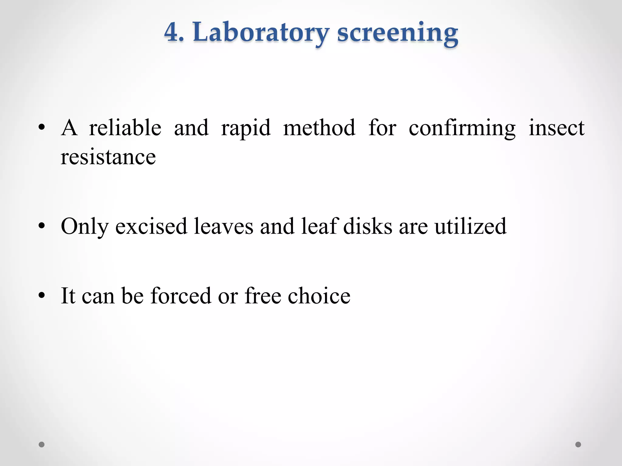 Screening Techniques for Different Insect Pests in Crop Plants | PPTX