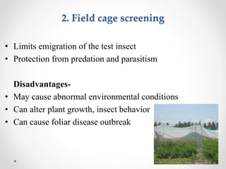 Screening Techniques for Different Insect Pests in Crop Plants | PPTX