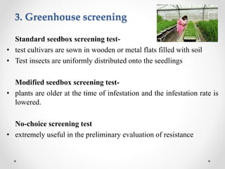 Screening Techniques for Different Insect Pests in Crop Plants | PPTX