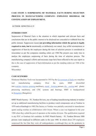 shwetha case hmt.docx human resouce management | PDF