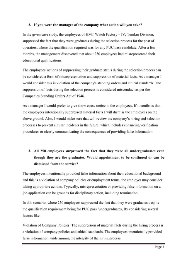 shwetha case hmt.docx human resouce management | PDF