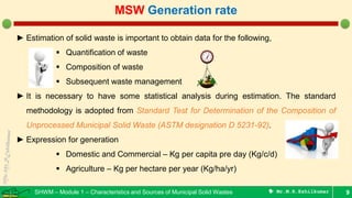 Generation & Estimation - Municipal Solid Wastes | PDF