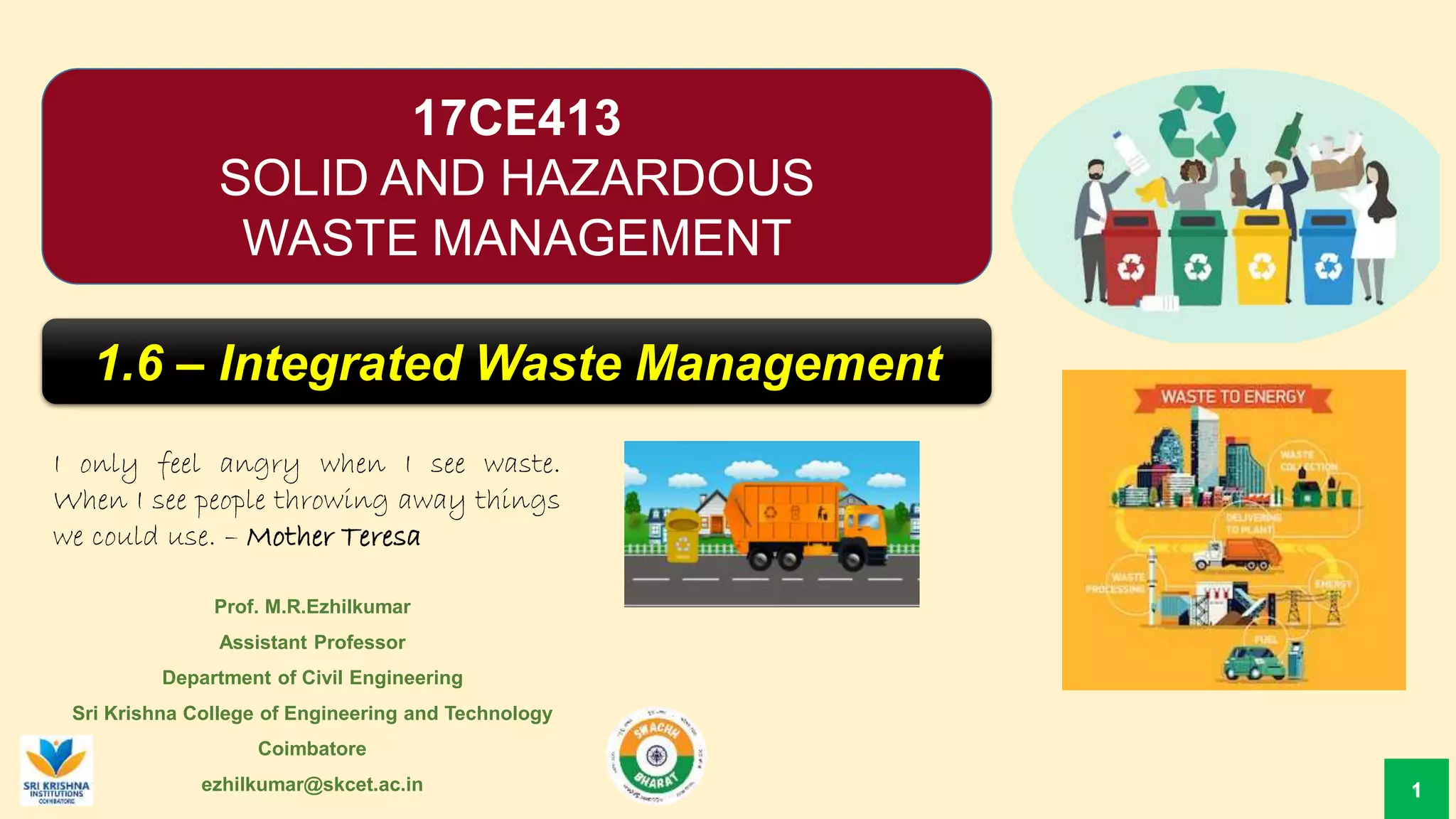 Integrated WM - Municipal Solid Wastes | PPT