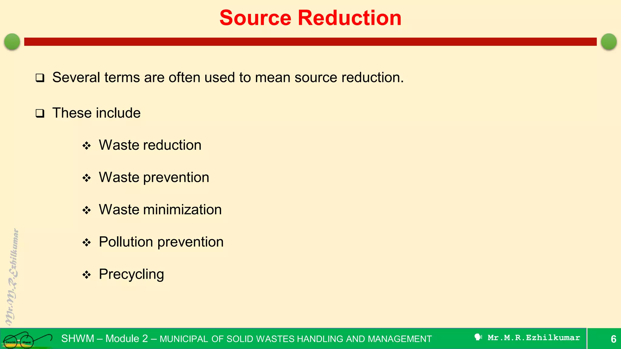 Waste minimization - Municipal Solid Wastes | PPT
