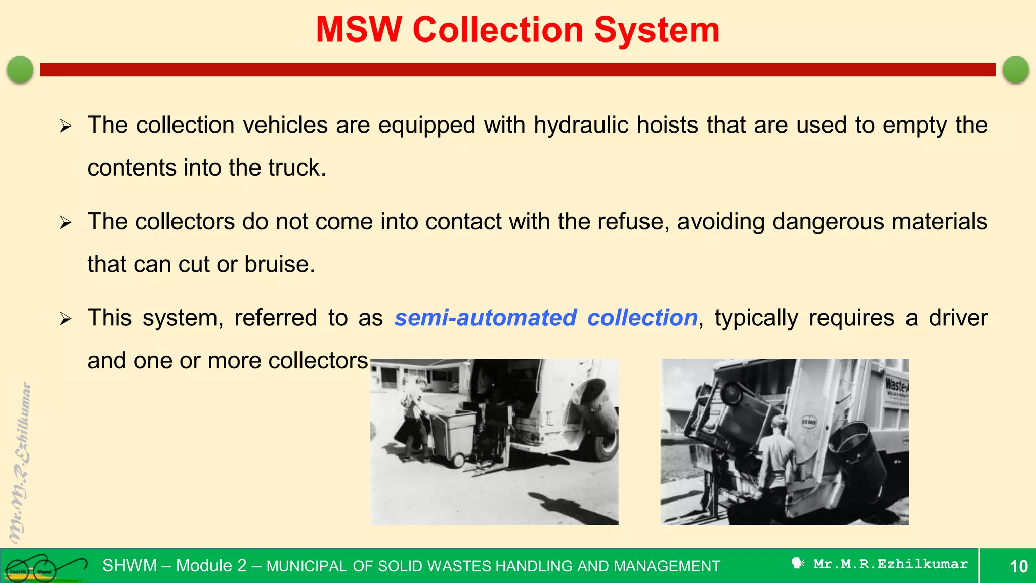 Types of Collection system & its Analysis - Municipal Solid Wastes | PDF