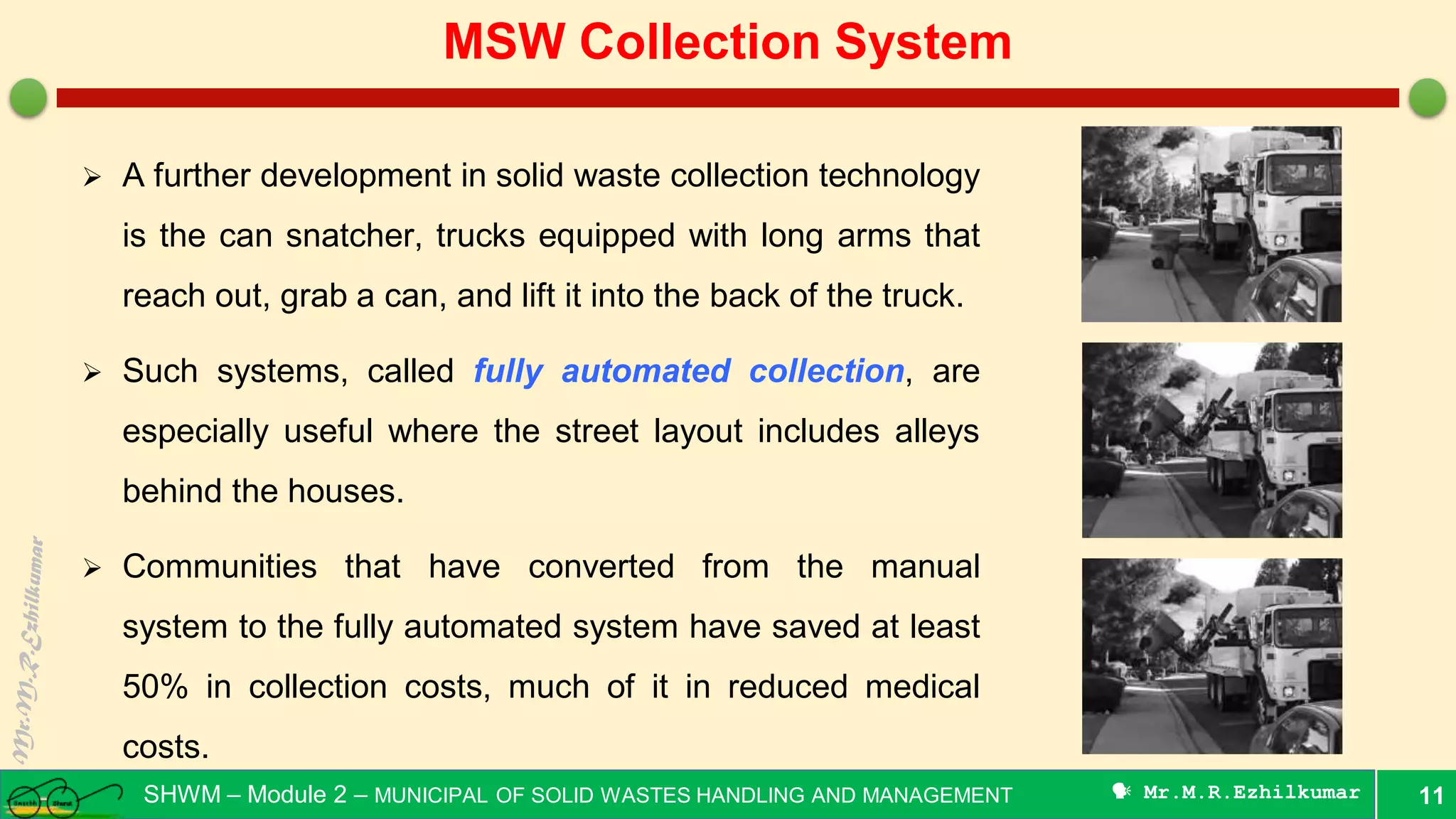 Types of Collection system & its Analysis - Municipal Solid Wastes | PDF