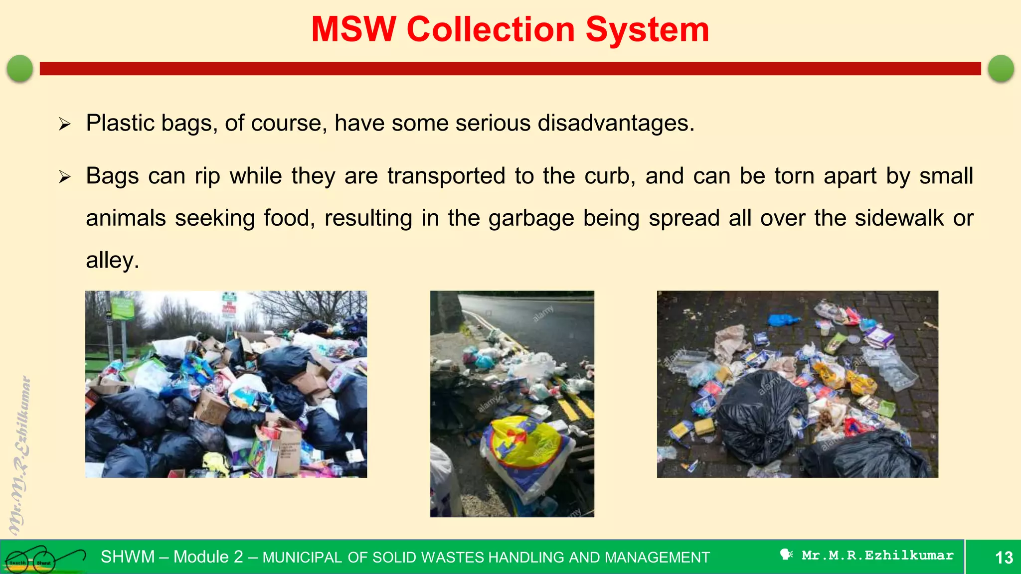 Types of Collection system & its Analysis - Municipal Solid Wastes | PDF