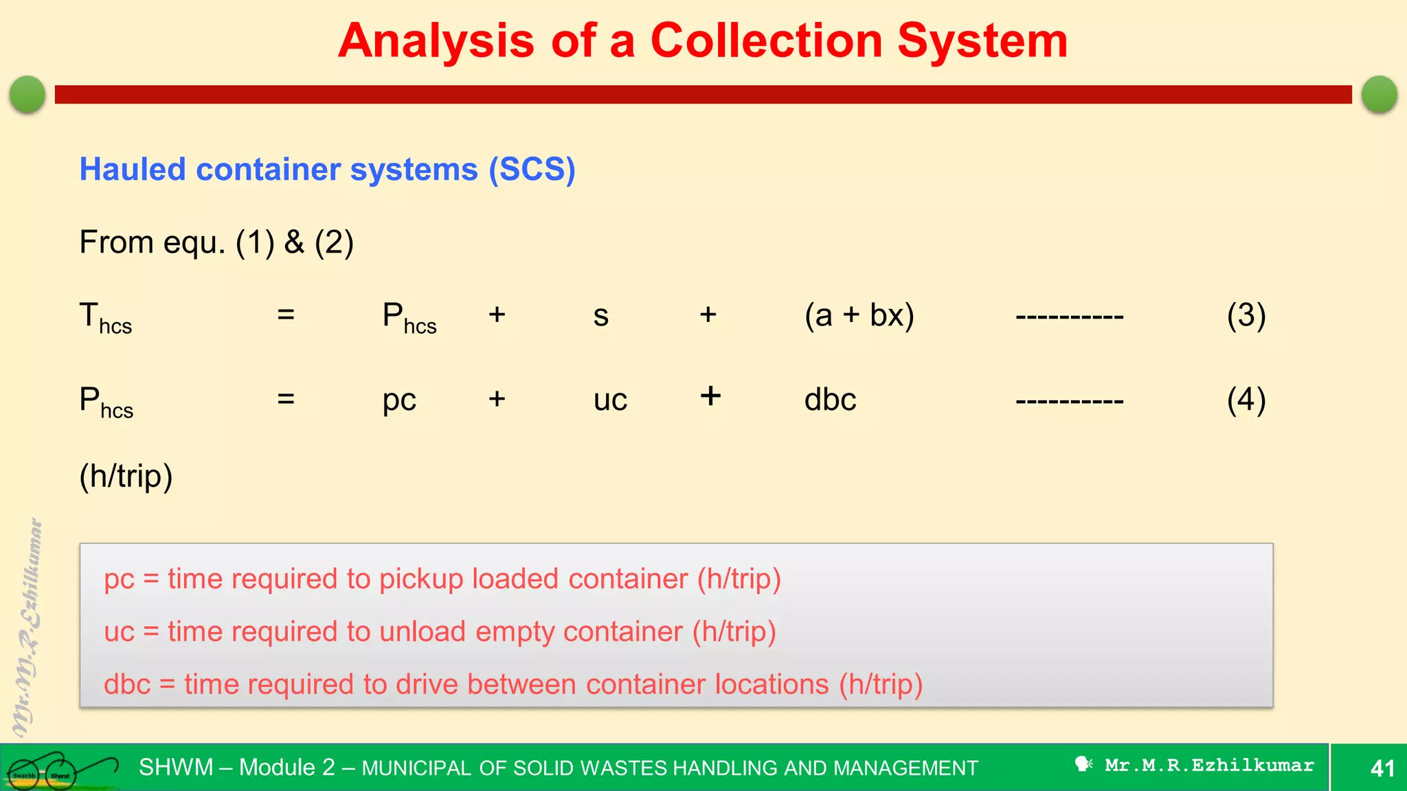 Types of Collection system & its Analysis - Municipal Solid Wastes | PDF