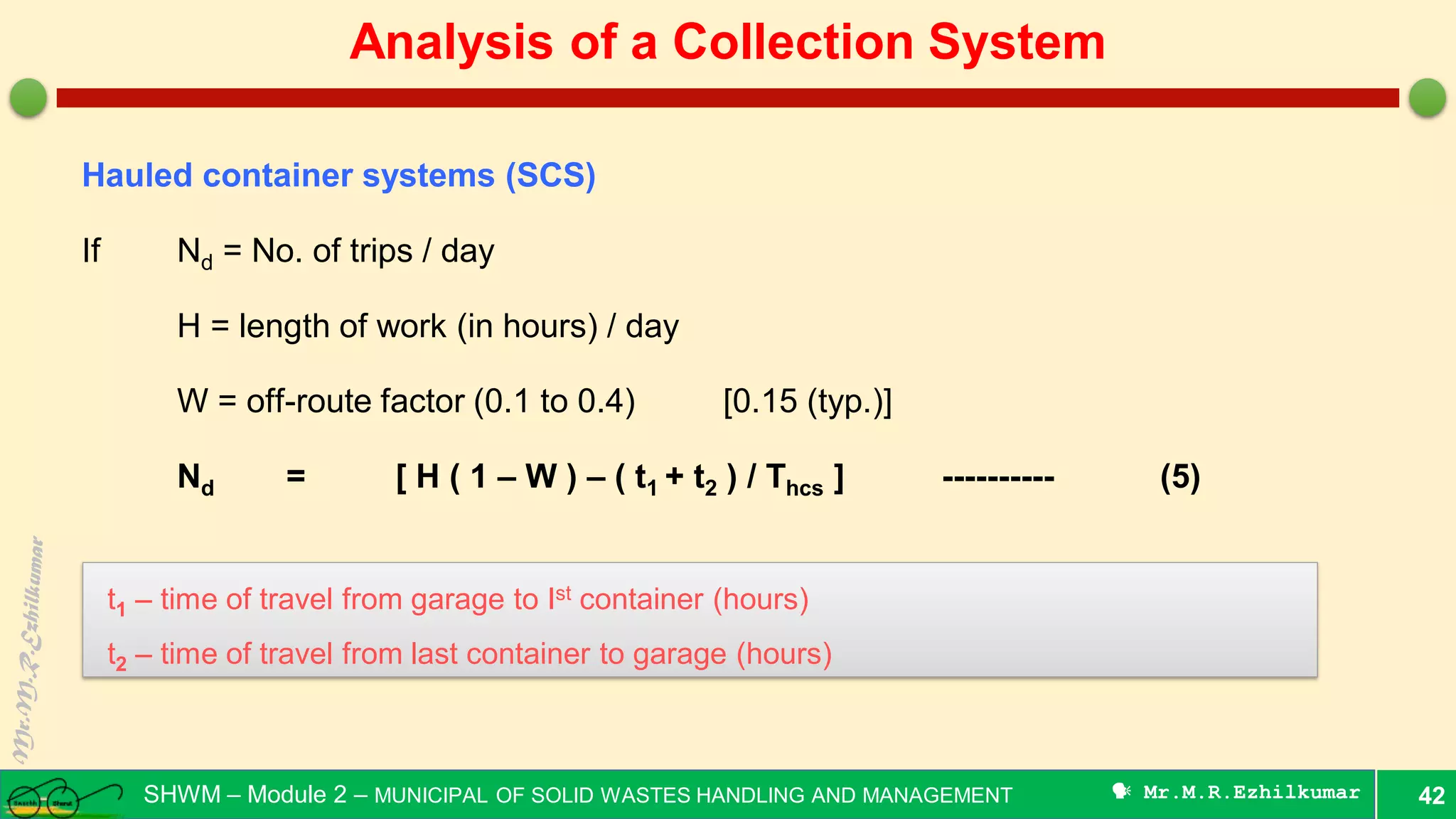 Types of Collection system & its Analysis - Municipal Solid Wastes | PDF