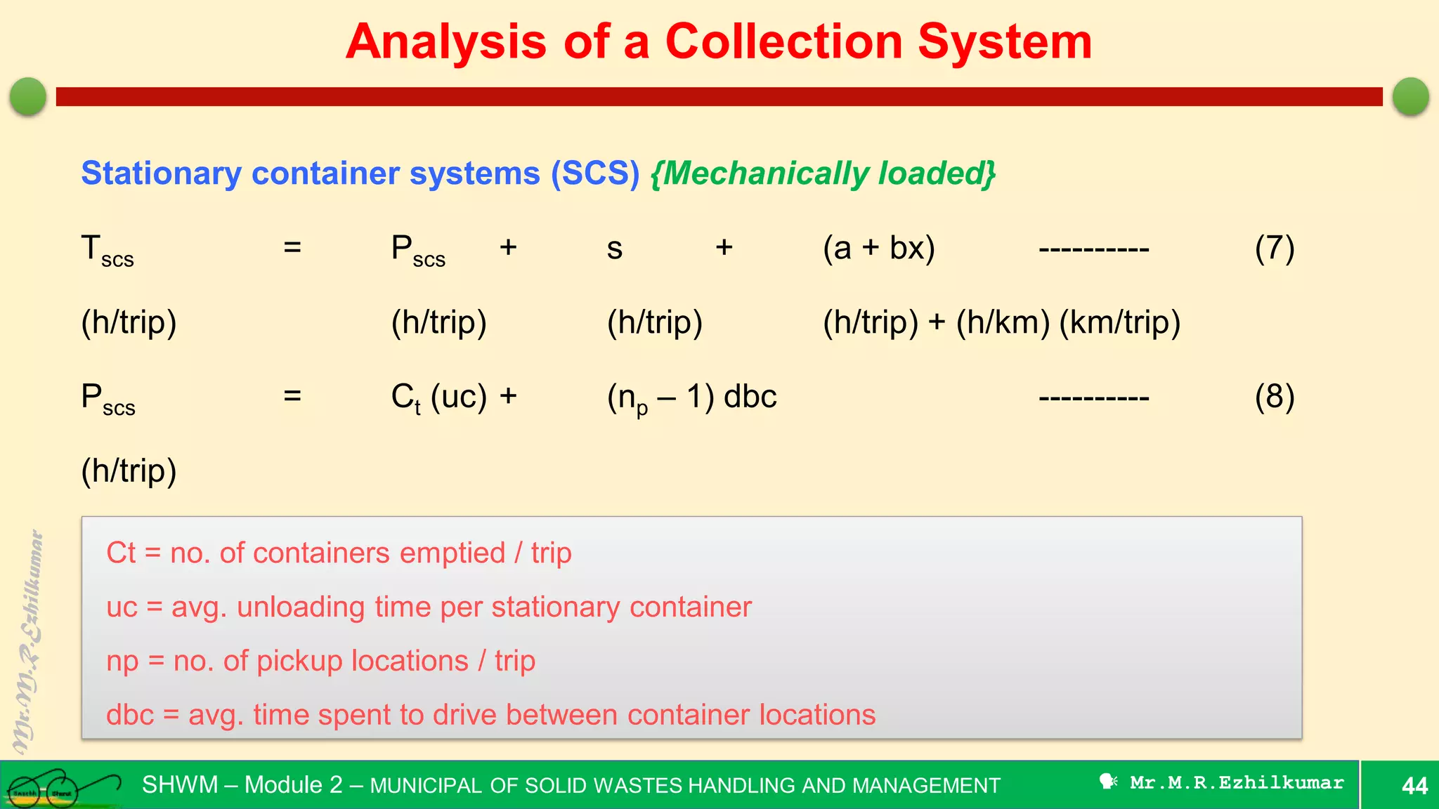 Types of Collection system & its Analysis - Municipal Solid Wastes | PDF