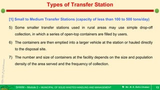 Types of transfer stations - Municipal Solid Wastes | PDF
