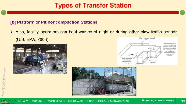 Types of transfer stations - Municipal Solid Wastes | PDF