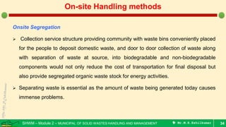 On-site handling methods - Municipal Solid Wastes | PDF