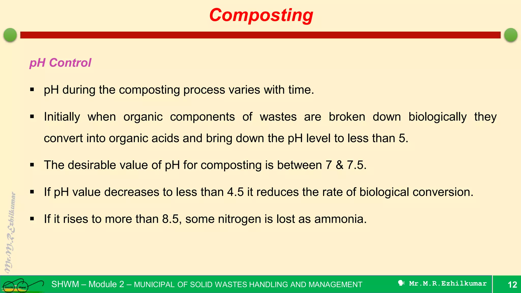 Principles of aerobic and anaerobic composting - Municipal Solid Wastes ...