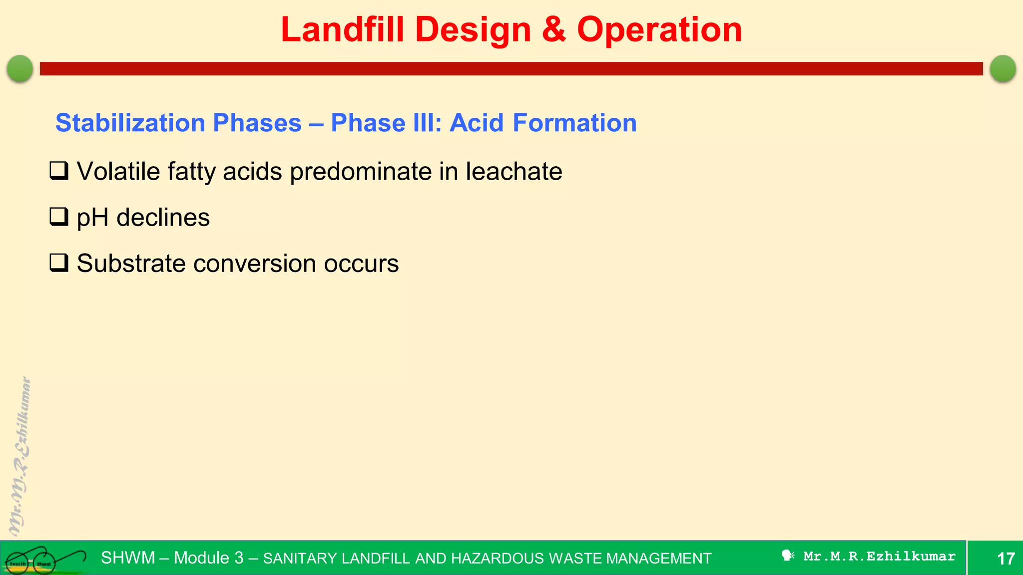 Preliminary design and operation of sanitary landfill | PDF