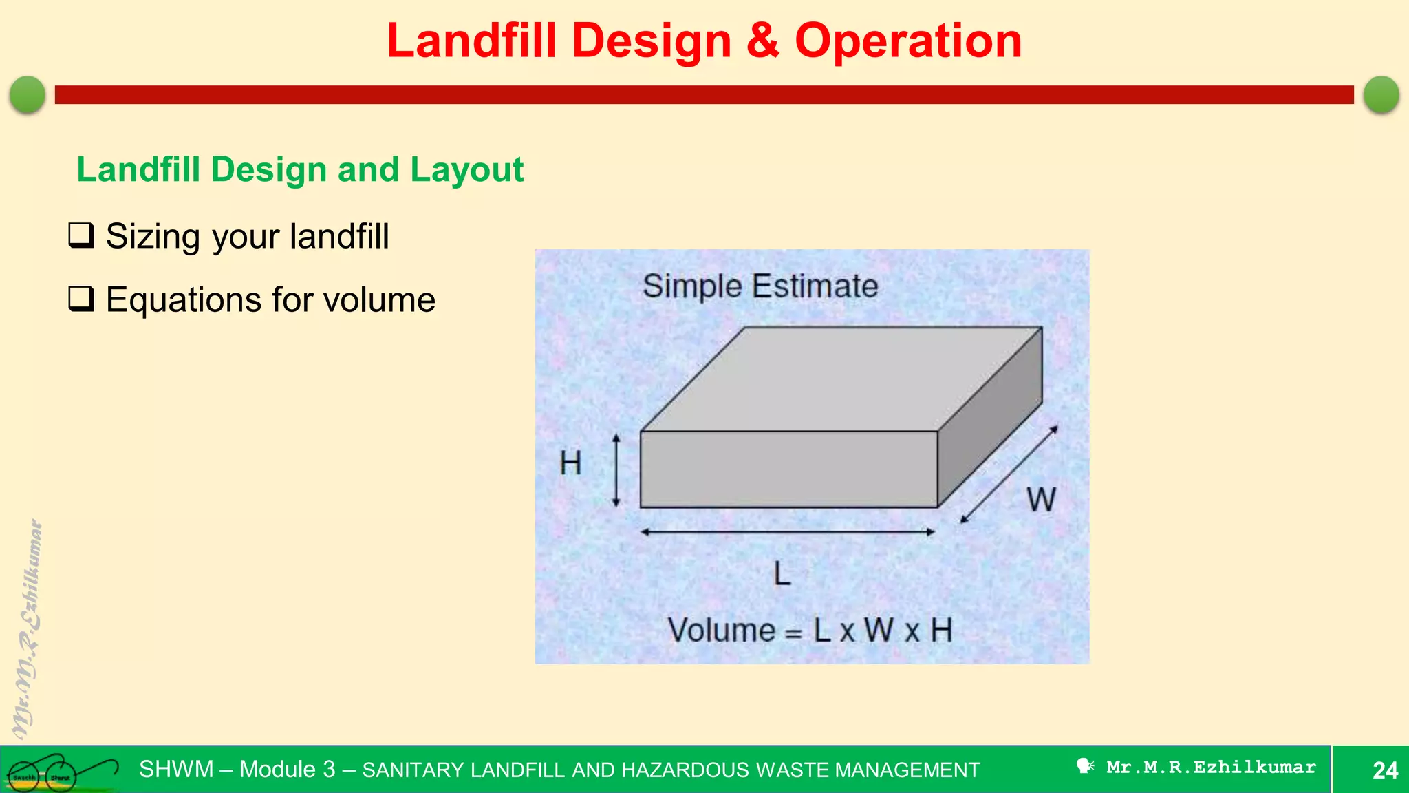 Preliminary design and operation of sanitary landfill | PDF