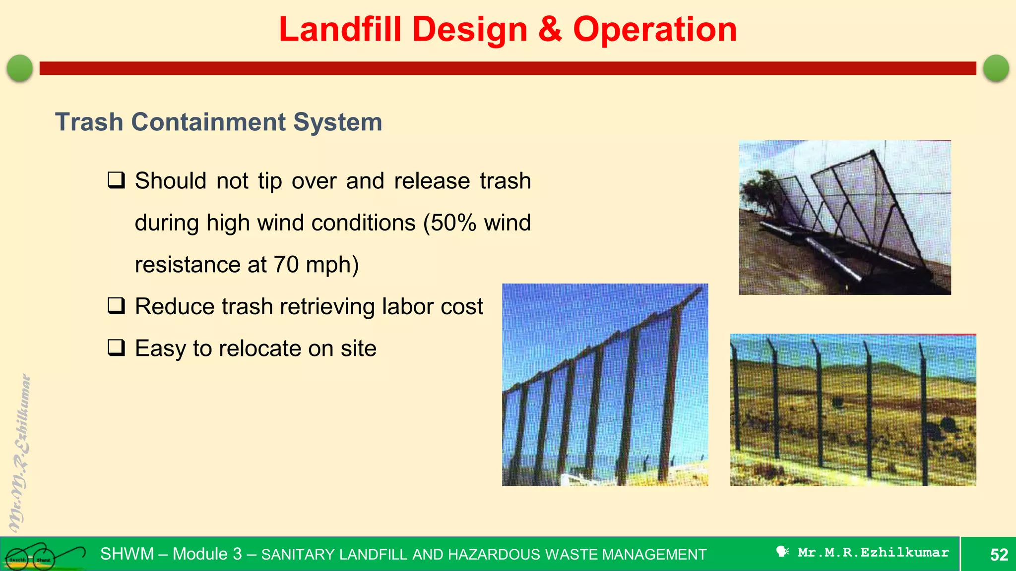 Preliminary design and operation of sanitary landfill | PDF