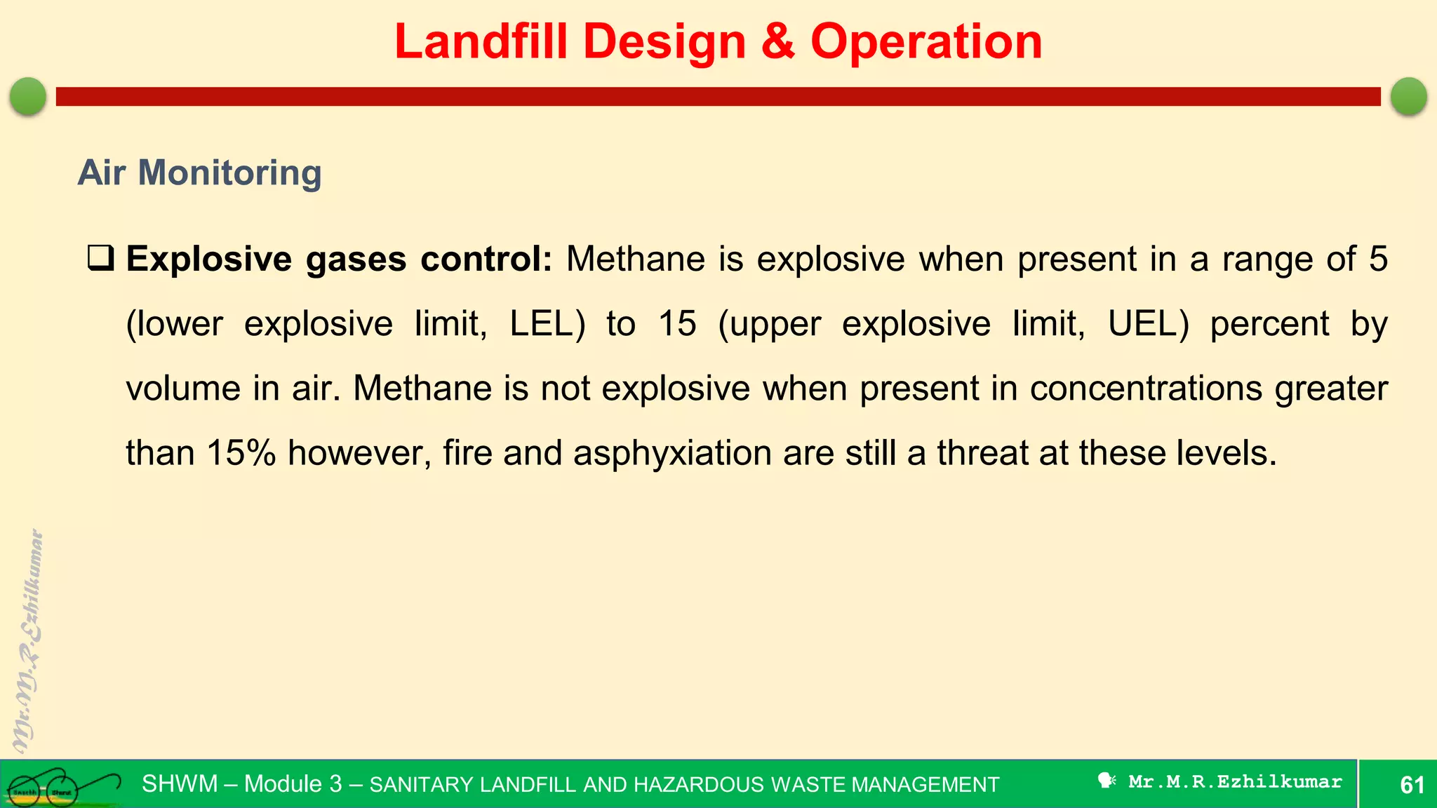 Preliminary design and operation of sanitary landfill | PDF