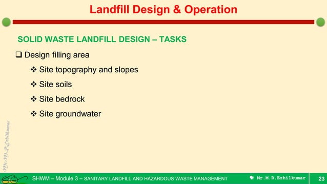 Preliminary design and operation of sanitary landfill | PDF