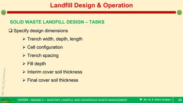 Preliminary design and operation of sanitary landfill | PDF