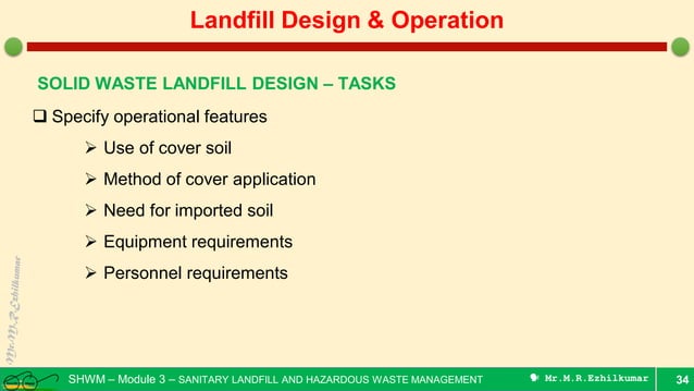 Preliminary design and operation of sanitary landfill | PDF