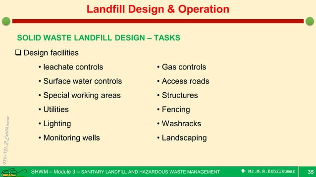 Preliminary design and operation of sanitary landfill | PDF