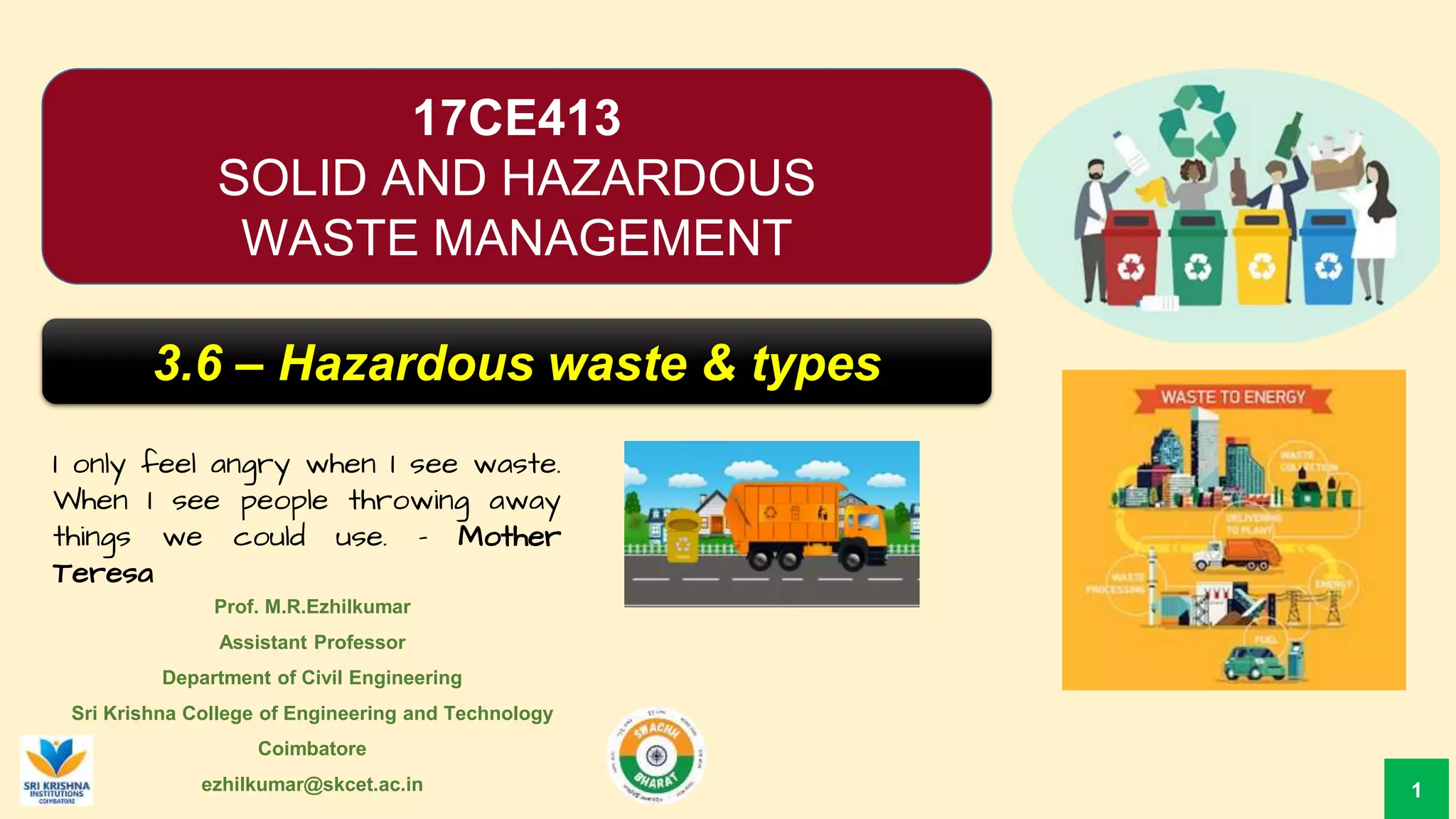 Hazardous wastes - types & sources | PDF | Environmental Services ...