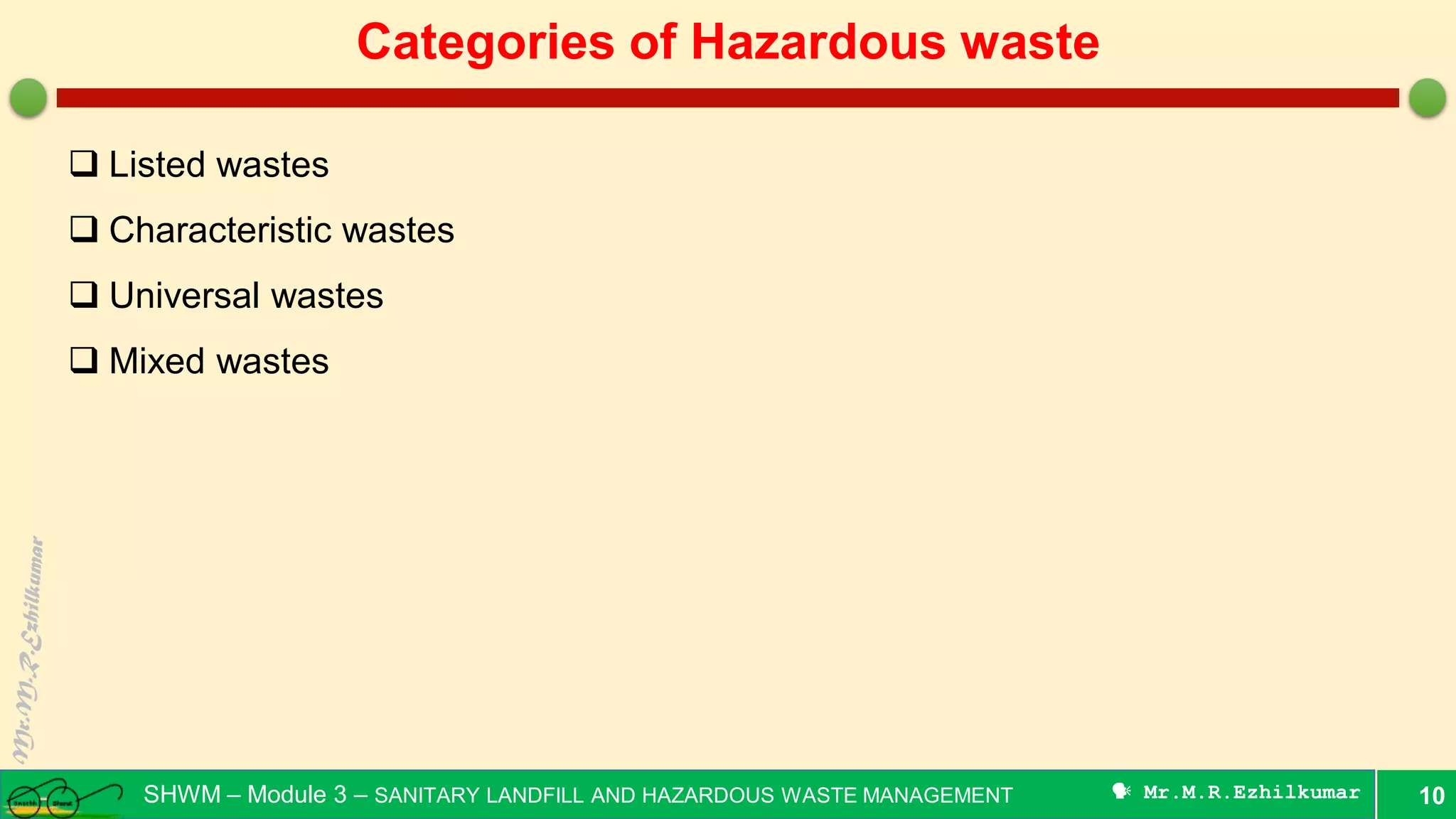 Hazardous wastes - types & sources | PDF