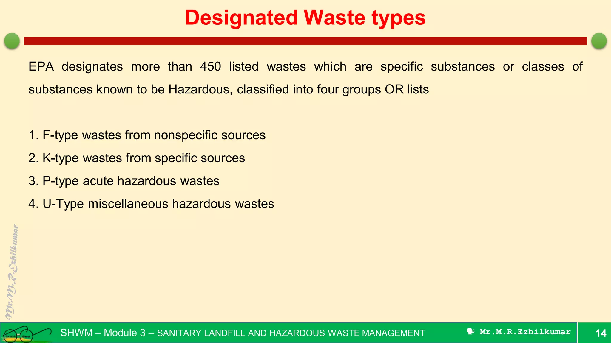 Hazardous wastes - types & sources | PDF