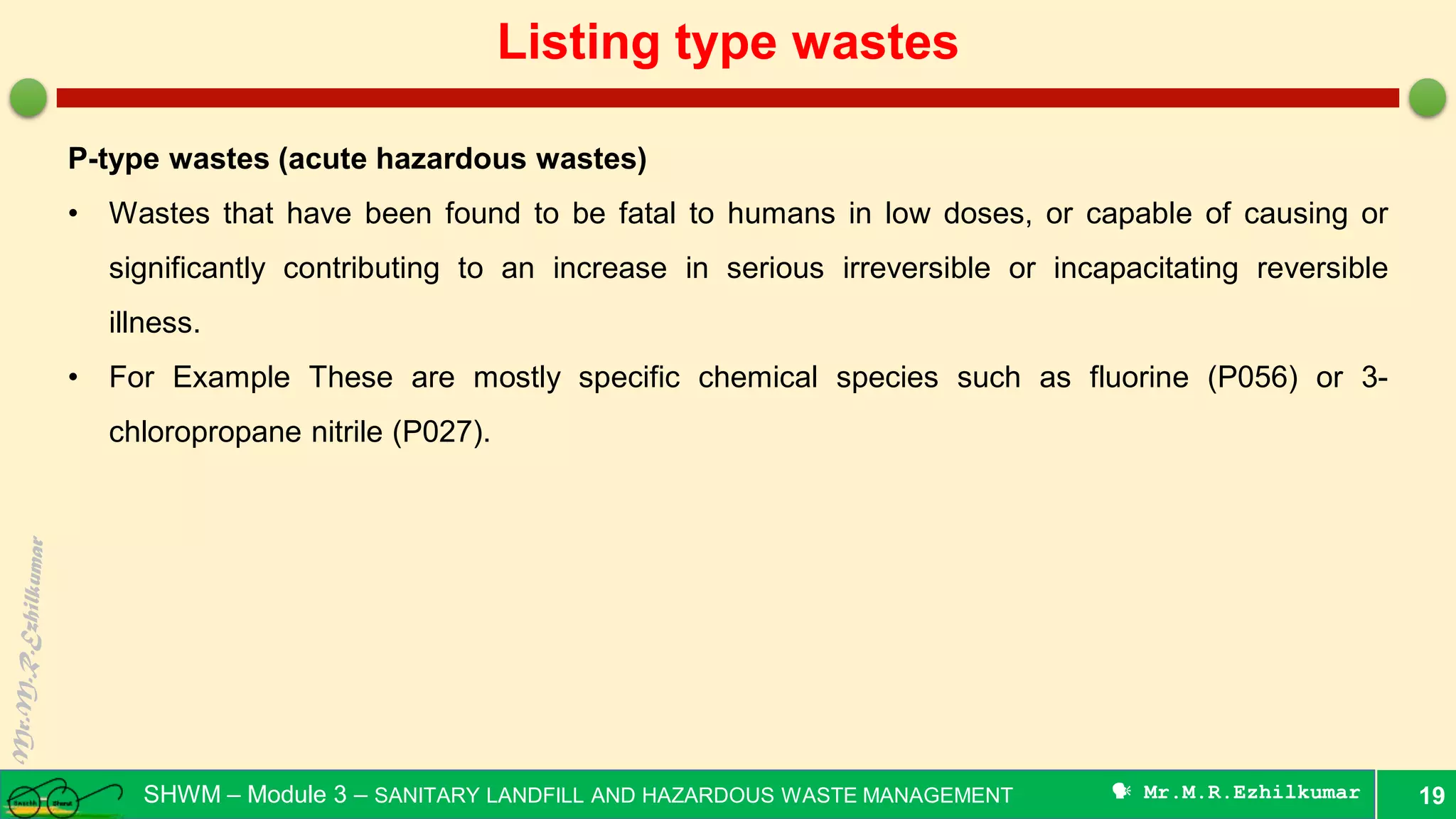 Hazardous wastes - types & sources | PDF