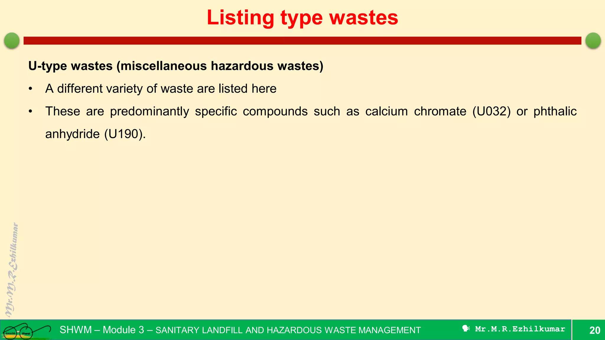 Hazardous wastes - types & sources | PDF | Environmental Services ...