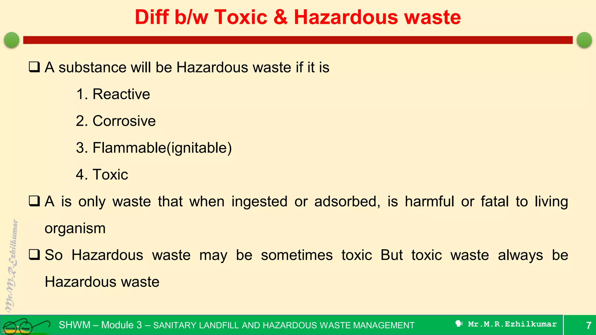 Hazardous wastes - types & sources | PDF