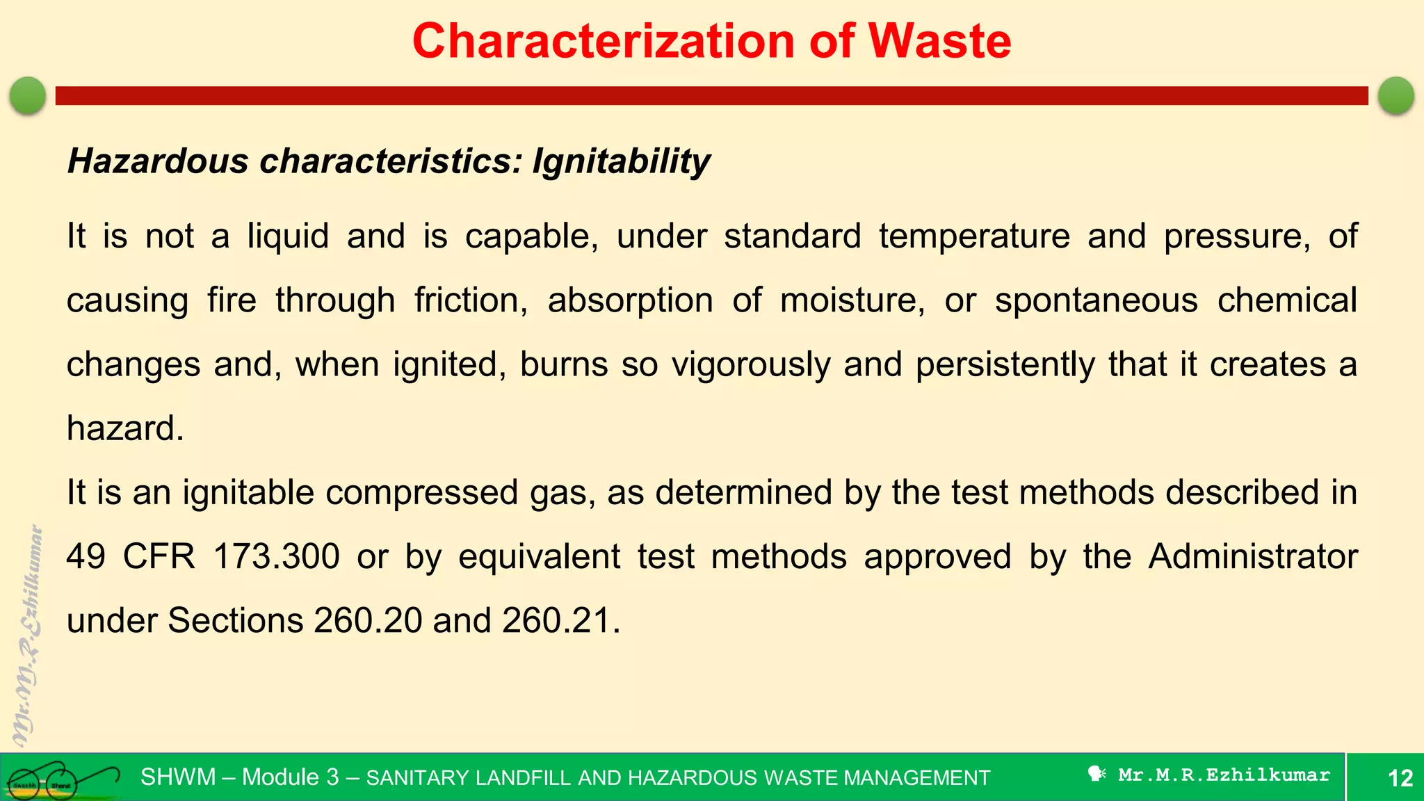 Hazardous wastes - Characterisation & TCLP | PDF