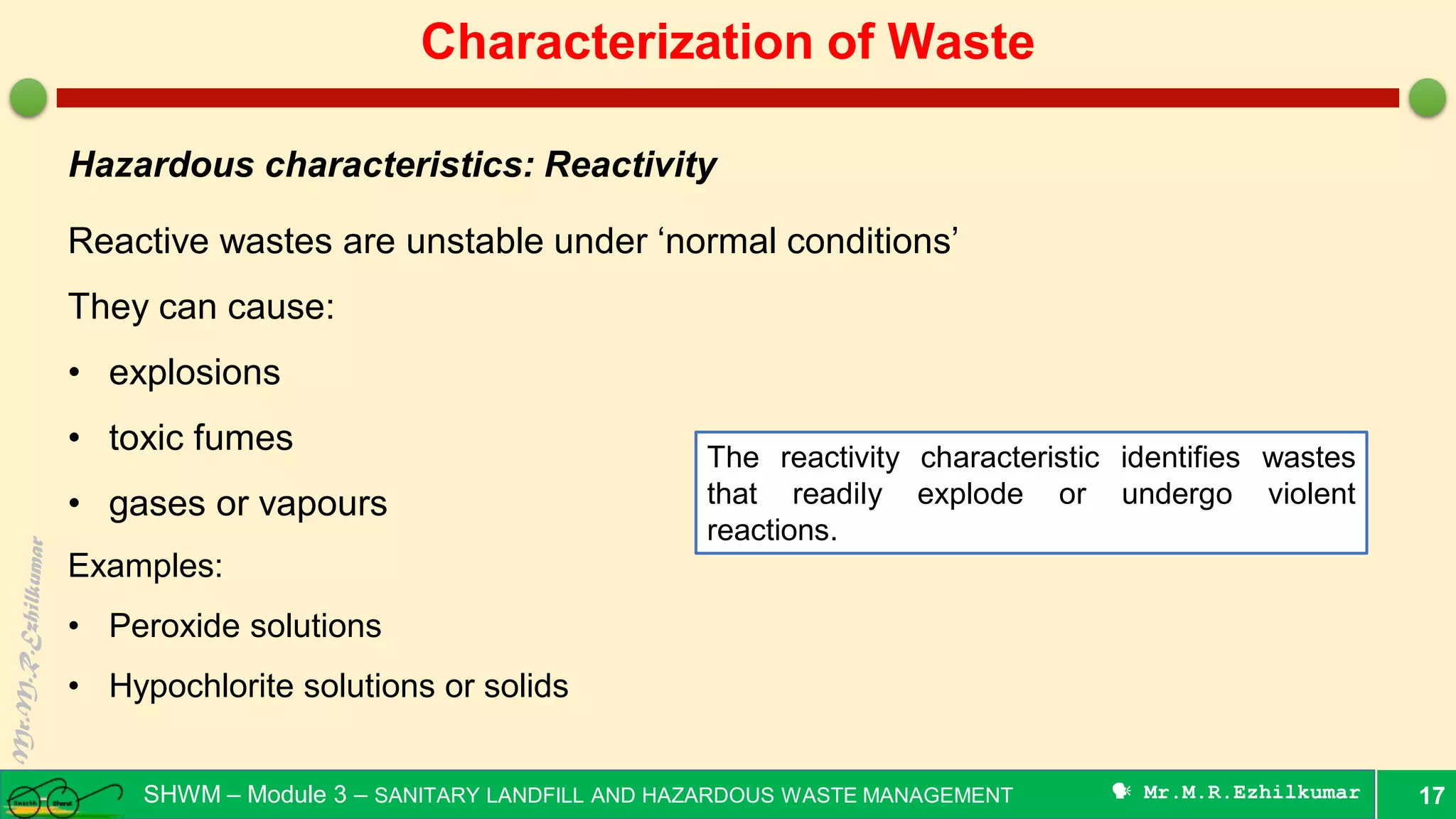 Hazardous wastes - Characterisation & TCLP | PDF