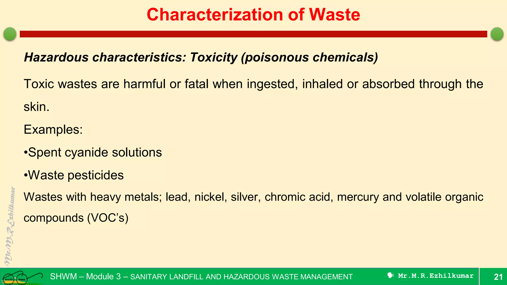 Hazardous wastes - Characterisation & TCLP | PDF