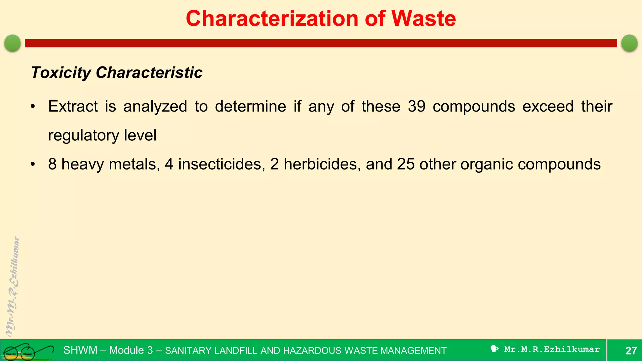 Hazardous wastes - Characterisation & TCLP | PDF