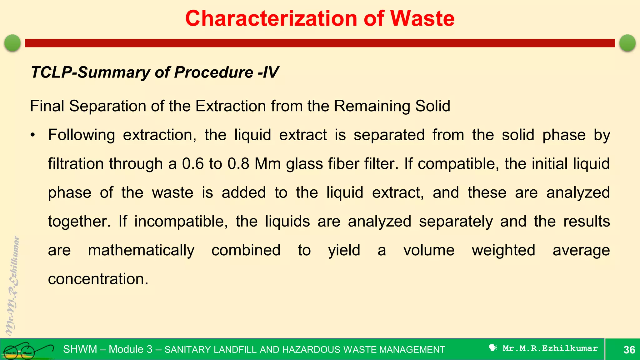Hazardous wastes - Characterisation & TCLP | PDF