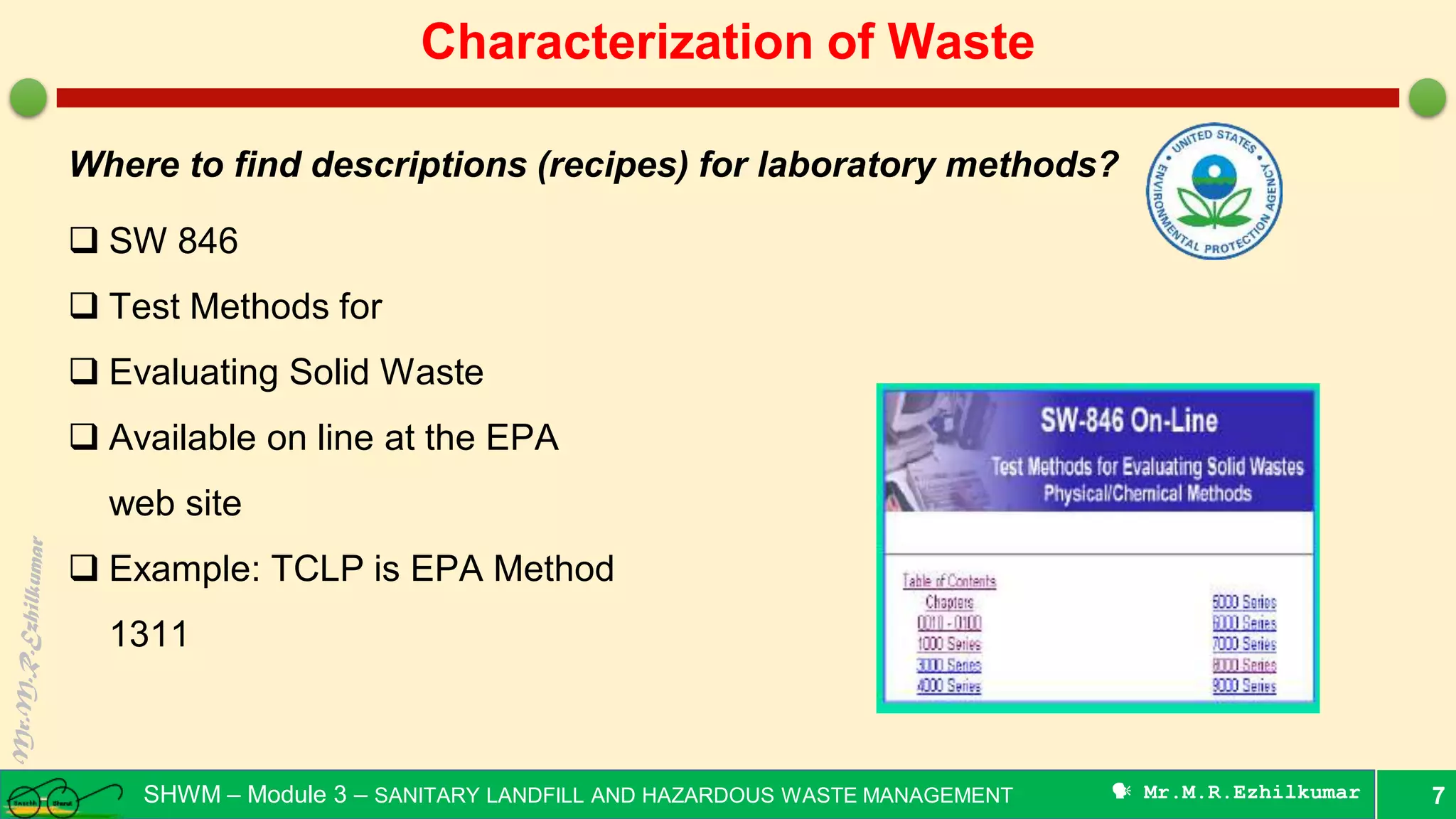 Hazardous wastes - Characterisation & TCLP | PDF