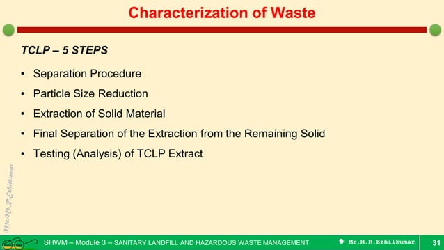 Hazardous wastes - Characterisation & TCLP | PDF | Chemistry | Science