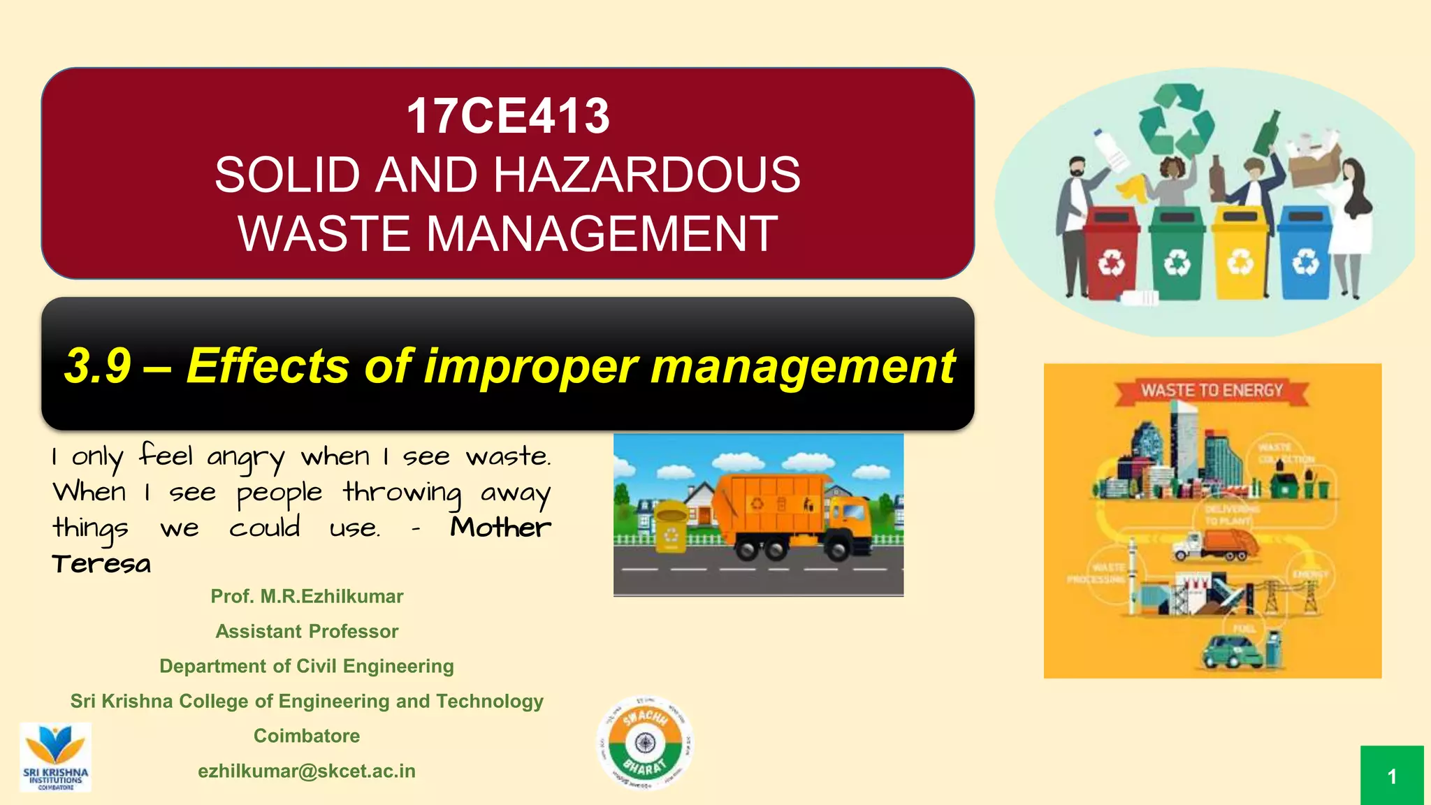 Effects of improper management of Hazardous waste | PPT