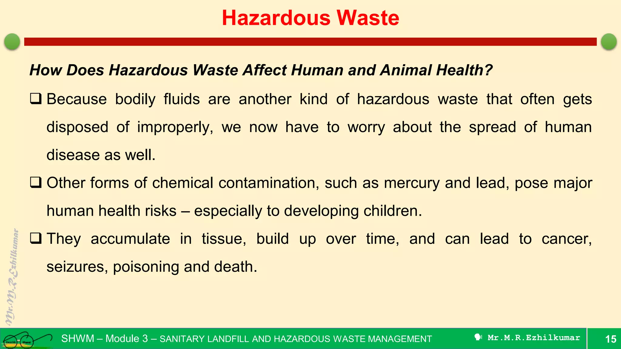 Effects of improper management of Hazardous waste | PDF