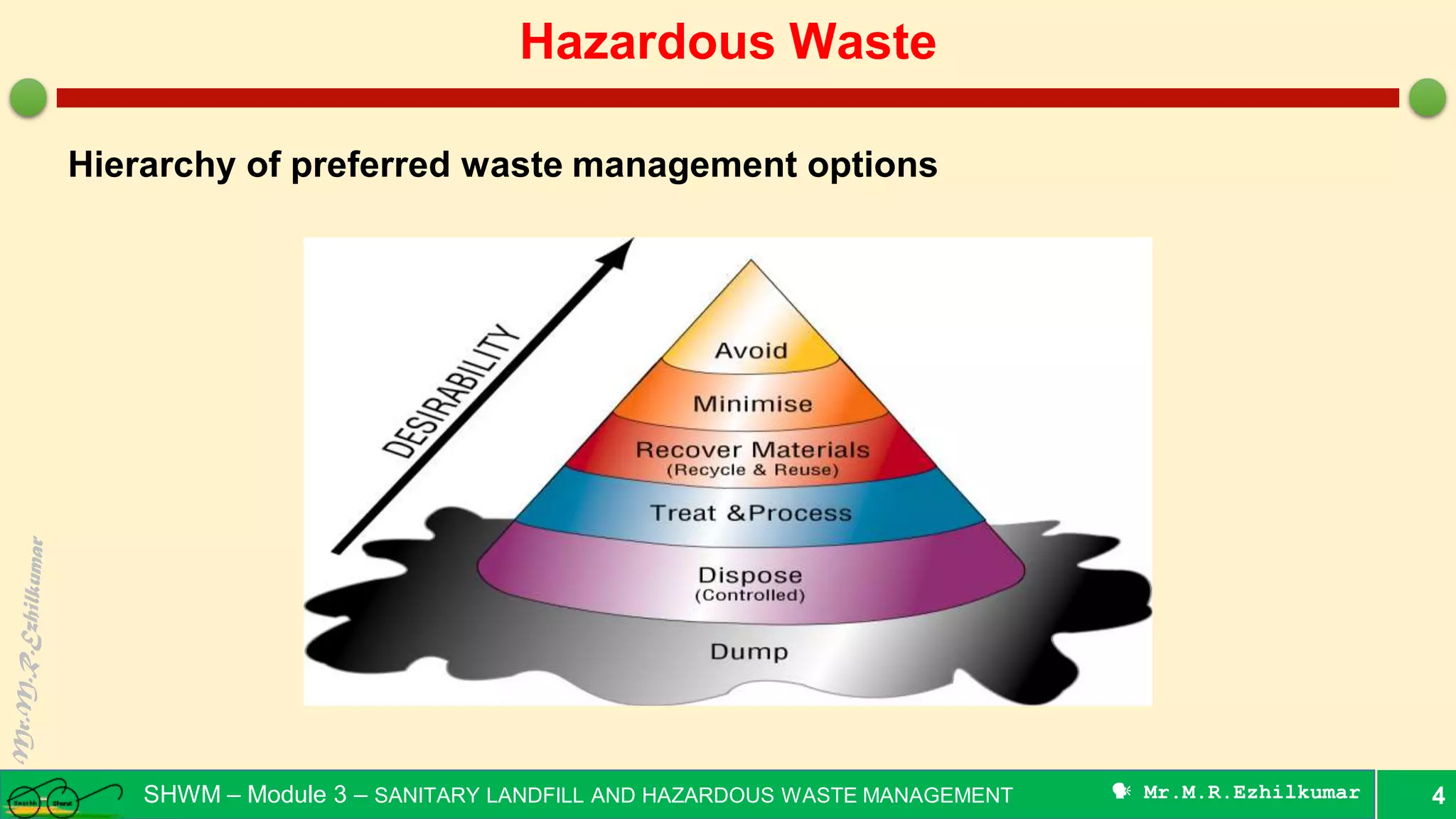 Treatment and disposal of Hazardous wastes | PDF