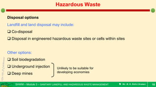 Treatment and disposal of Hazardous wastes | PDF