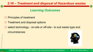 Treatment and disposal of Hazardous wastes | PDF