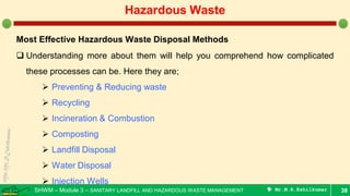 Treatment and disposal of Hazardous wastes | PDF