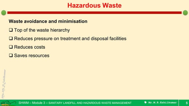 Treatment and disposal of Hazardous wastes | PDF | Indoor Environmental ...