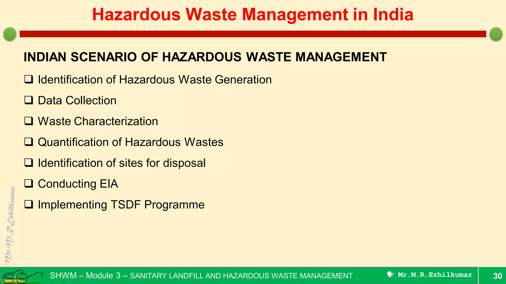 Hazardous waste management in India | PDF