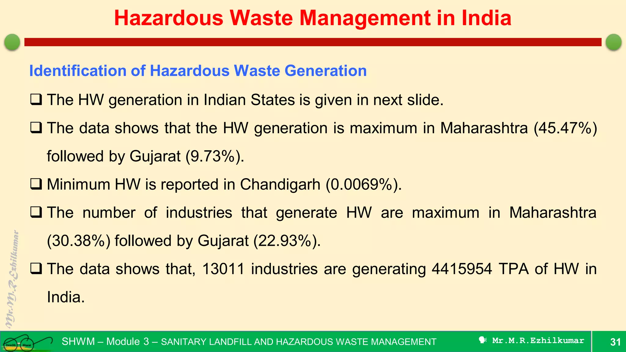 Hazardous waste management in India | PDF